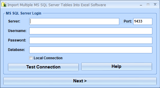 Import Multiple MS SQL Server Tables Into Excel Software
